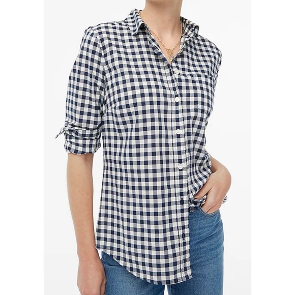 J. Crew | Tops | Nwt J Crew Classicfit Gingham Buttondown Top | Poshmark